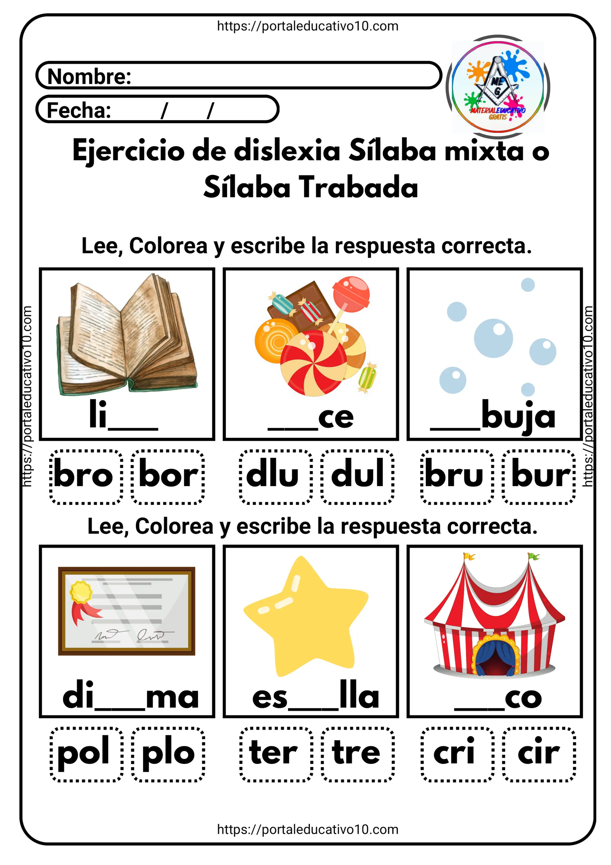 Ejercicios de Dislexia Sílabas Mixtas y Trabadas portaleducativo10.pdf