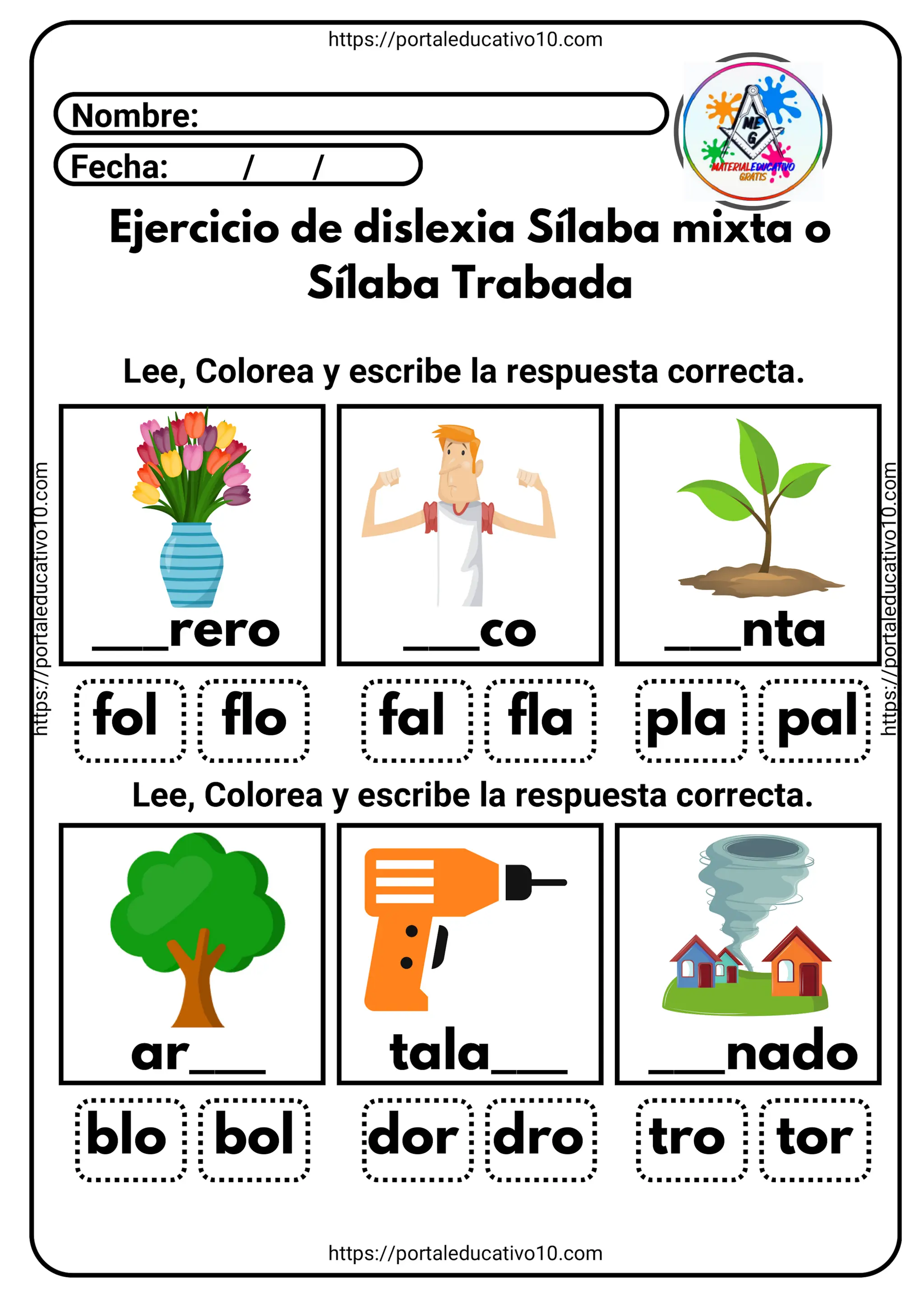 Ejercicios de Dislexia Sílabas Mixtas y Trabadas portaleducativo10.pdf