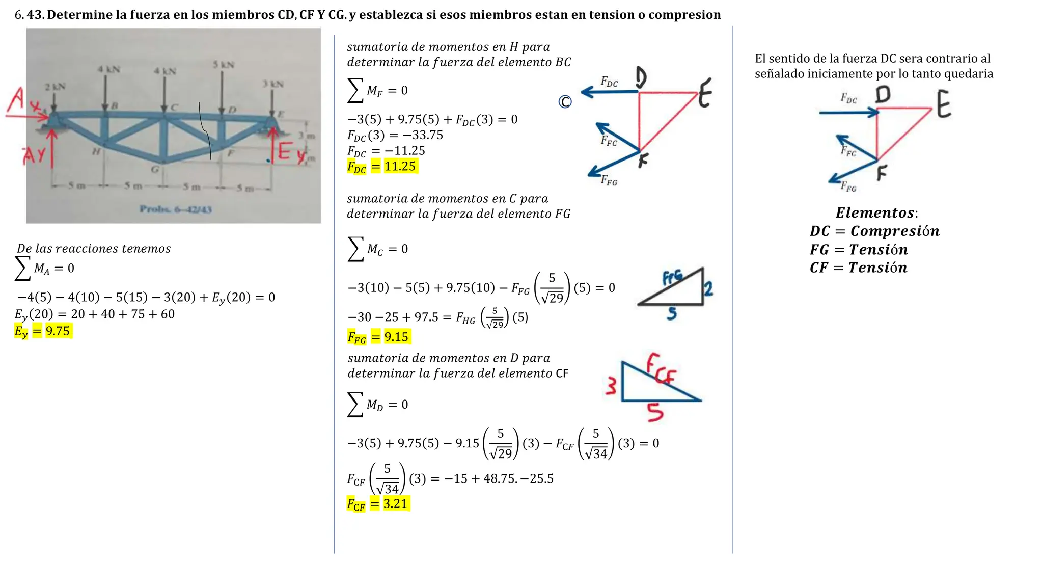 ejercicios de estatica.pptx analisis estructural metodo de nodos | PPTX