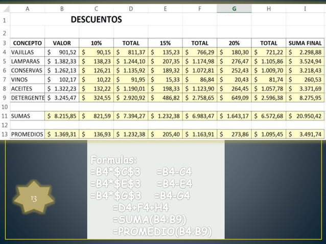 Ejercicios de excel | PPTX