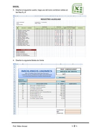 Ejercicios de excel 2010 itae | PDF