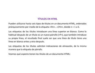 Ejercicios de html listas y titulos | DOCX