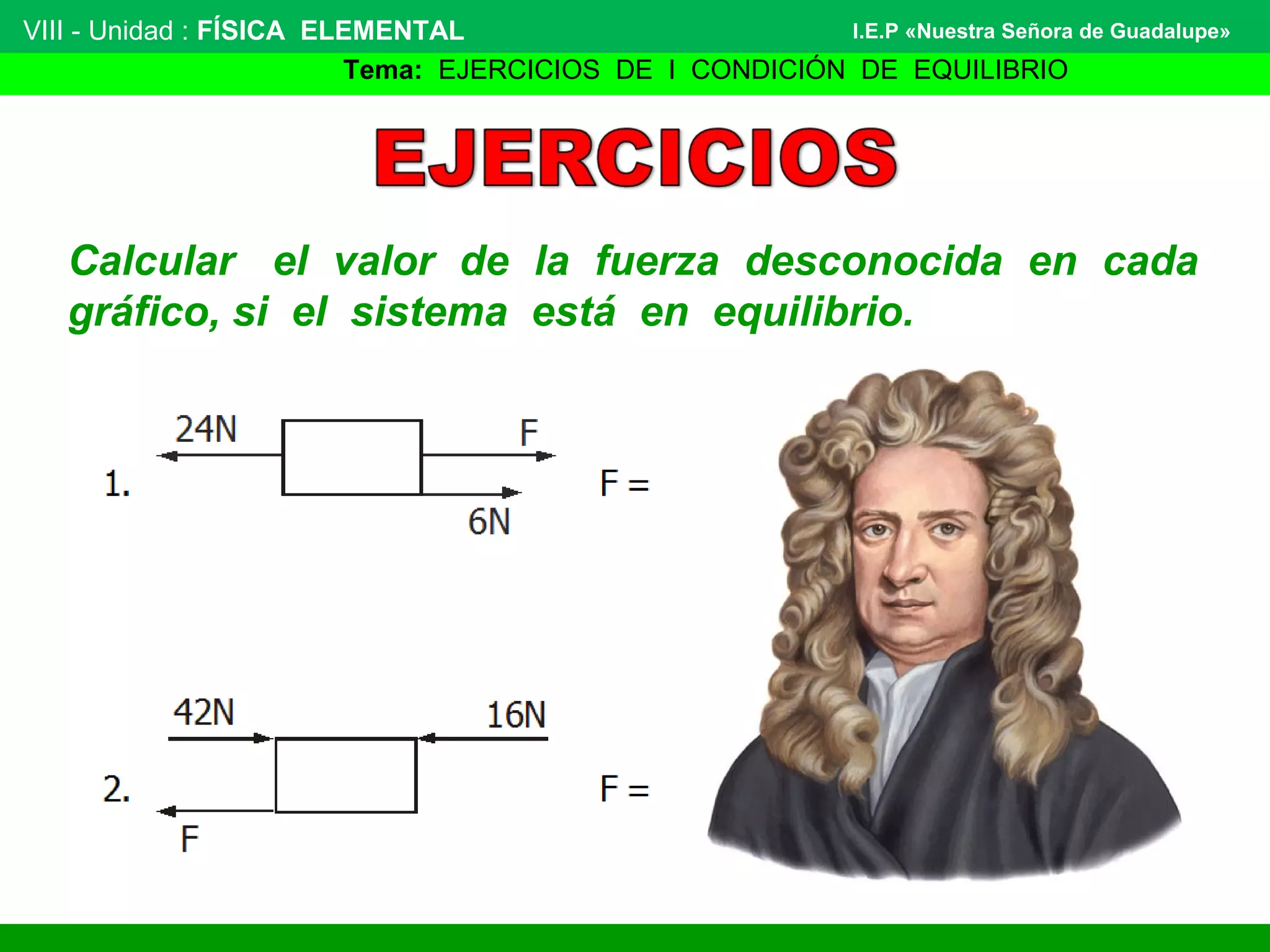Ejercicios de i condición de equilibrio | PPT