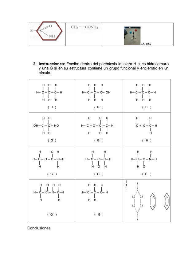 Ejercicios de identificacion de grupos funcionales yolo Ejercicios de identificacion de grupos funcionales yolo