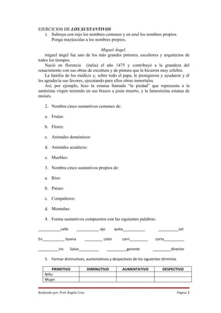 Ejercicios de los_sustantivos1 | PDF