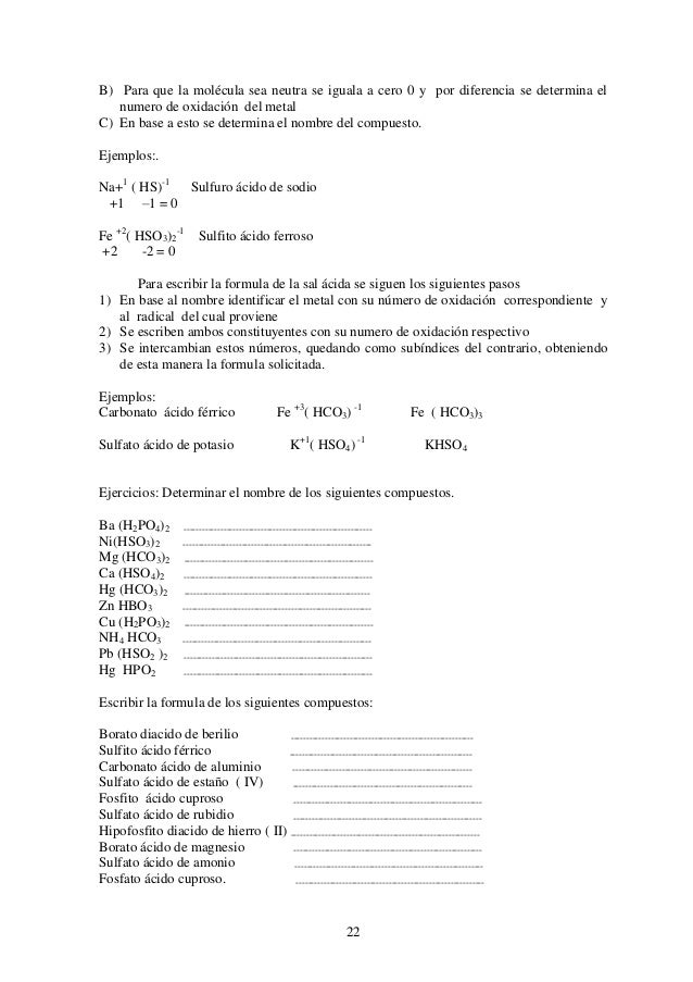 Nomenclatura Inorganica Ejercicios Resueltosdoc Cromo