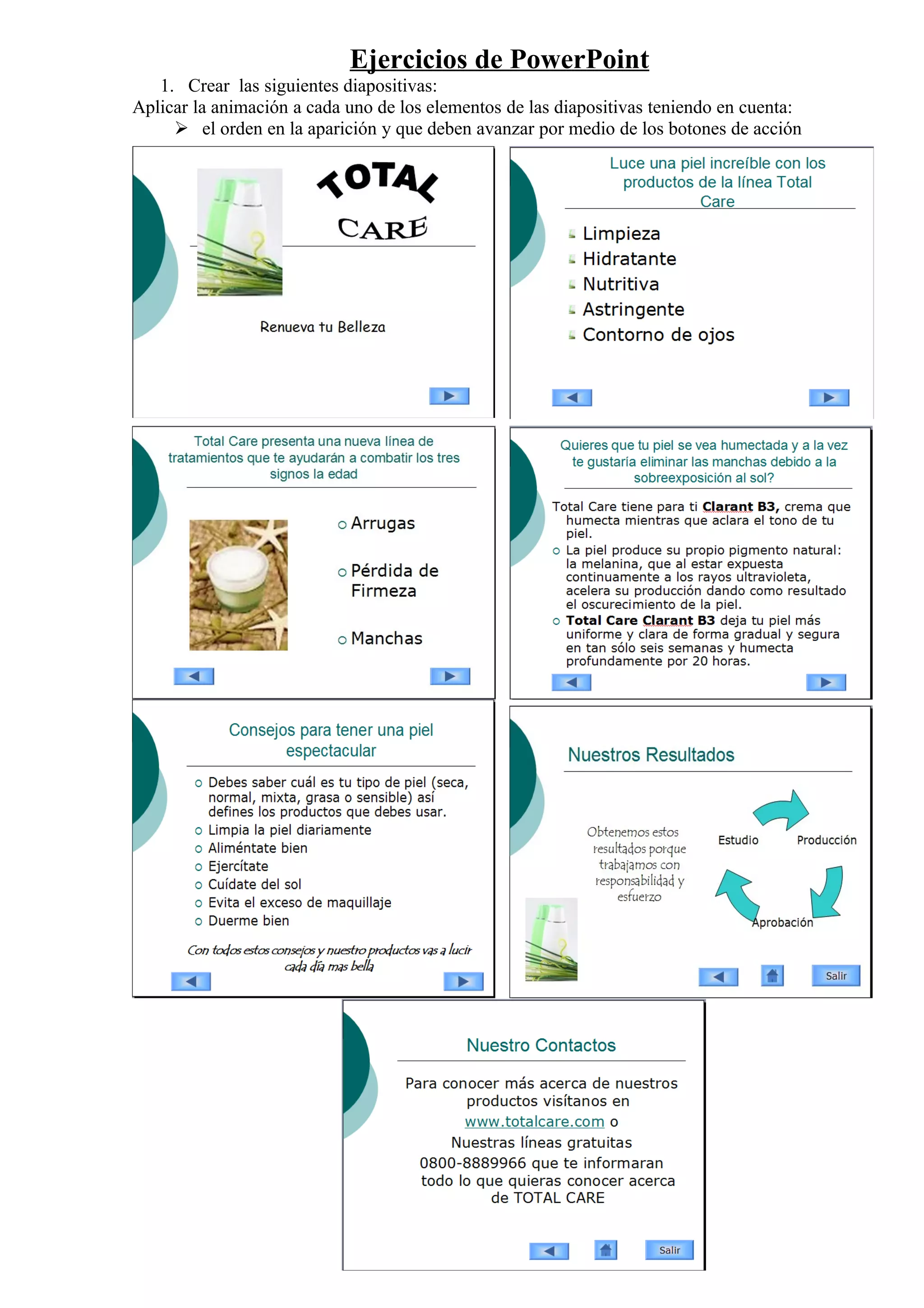 Ejercicios de power point | DOC