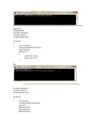 Ejercicios de programacion | DOCX