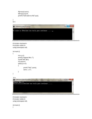 Ejercicios de programacion | DOCX