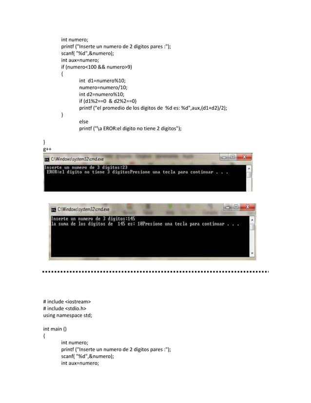 Ejercicios de programacion | DOCX