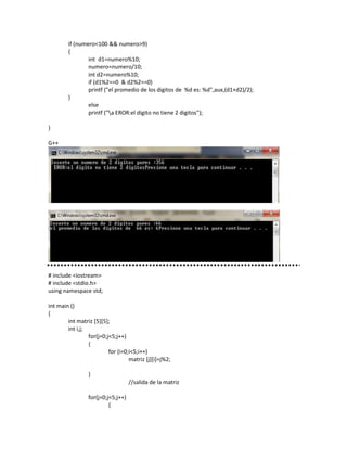 Ejercicios de programacion | DOCX