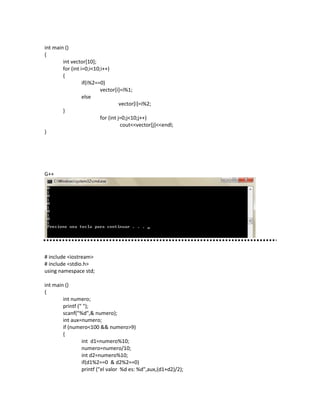 Ejercicios de programacion | DOCX