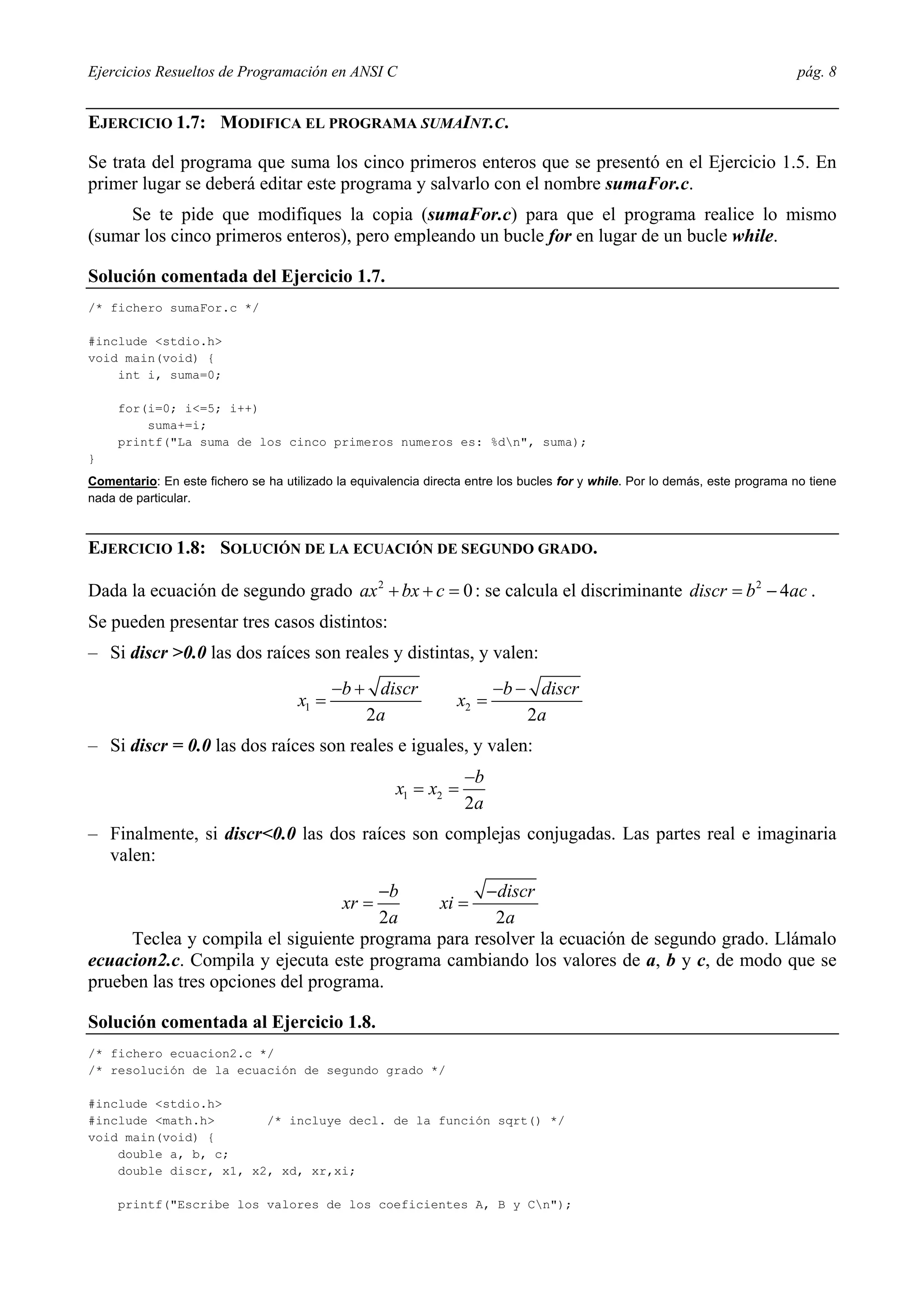 Ejercicios de programacion resueltos | PDF | Programming Languages | Computing