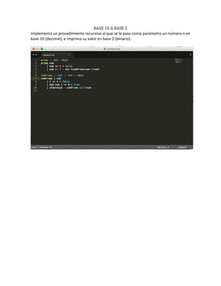 EJERCICIOS DE RECURSIVIDAD EN HASKELL | PDF
