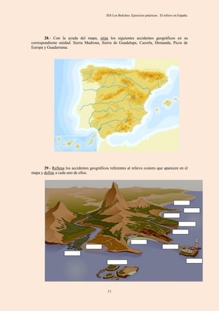 Ejercicios de RELIEVE y exámenes PAU Andalucía. | PDF