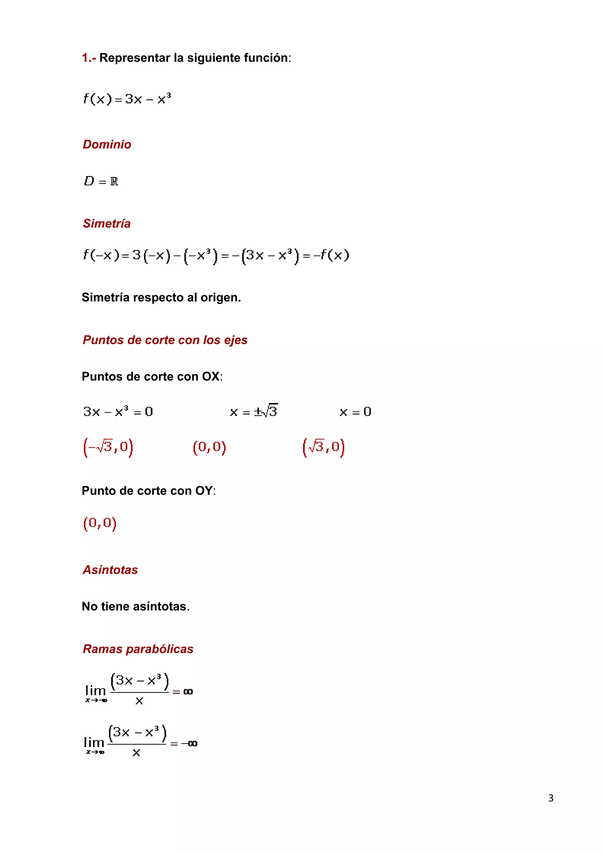 Ejercicios de representacion de funciones | PDF