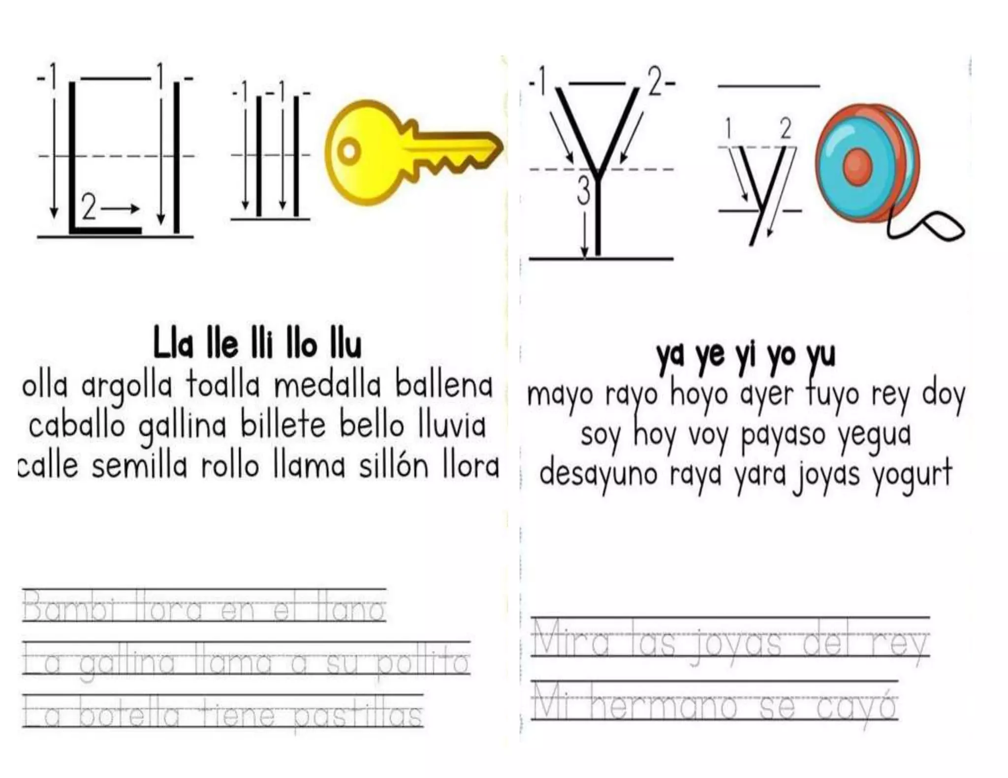 Ejercicios de silabas ch,y,ll,q | DOCX
