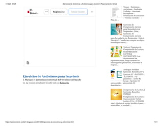 Ejercicios de Sinónimos y Antónimos para Imprimir _ Razonamiento Verbal.pdf