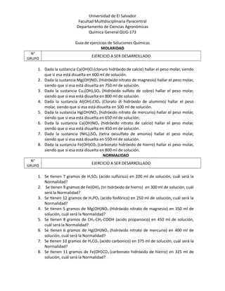 Ejercicios de soluciónes | PDF | Chemistry | Science