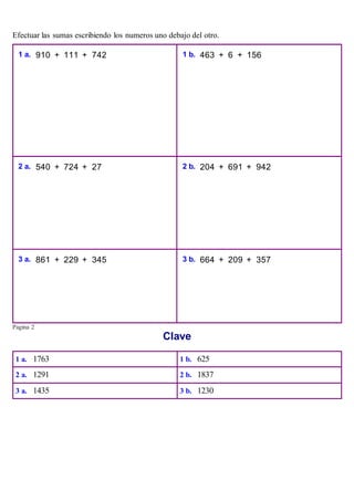 Ejercicios de sumar 3o | DOCX