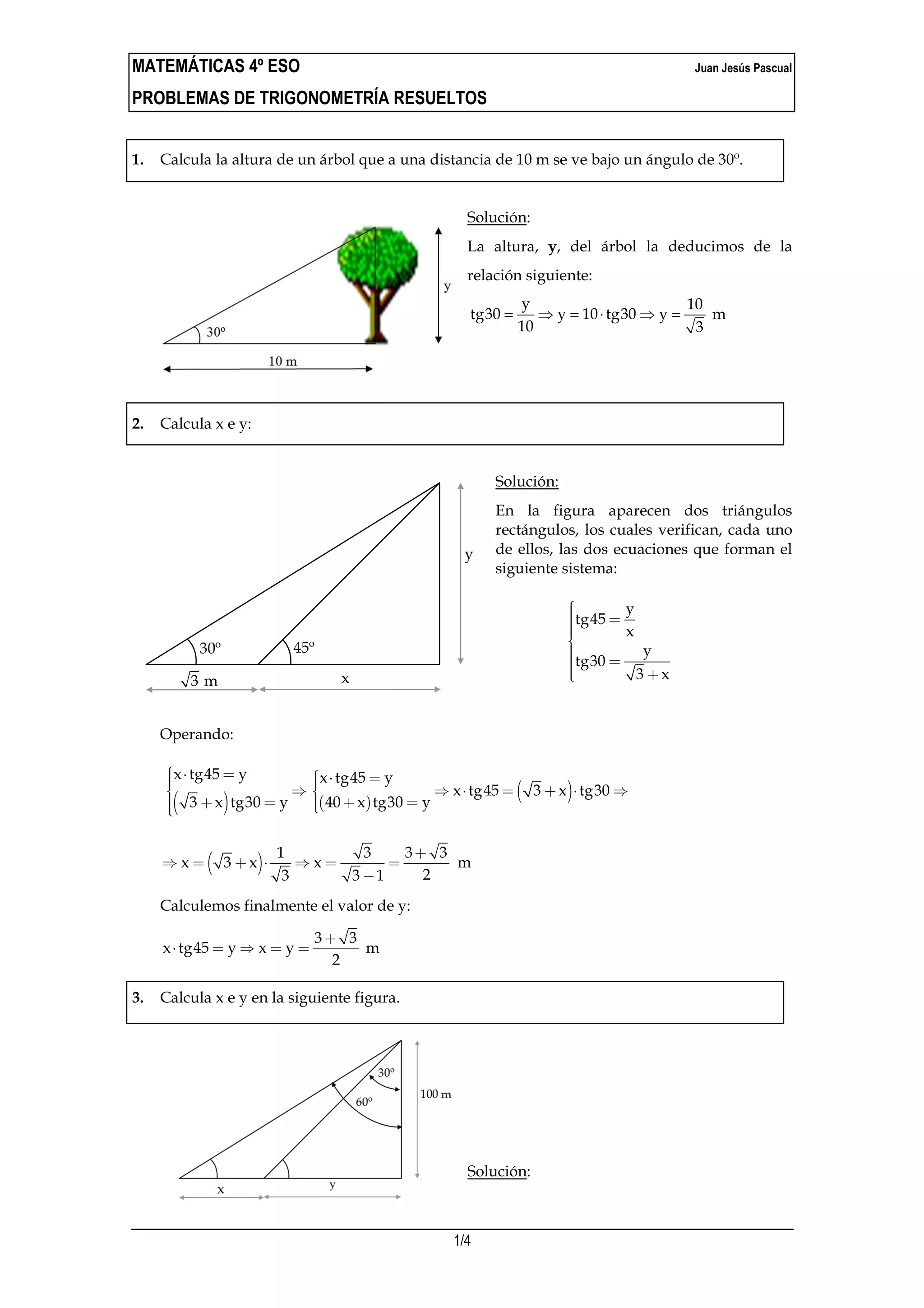 Ejercicios de trigonometria_iv | PDF