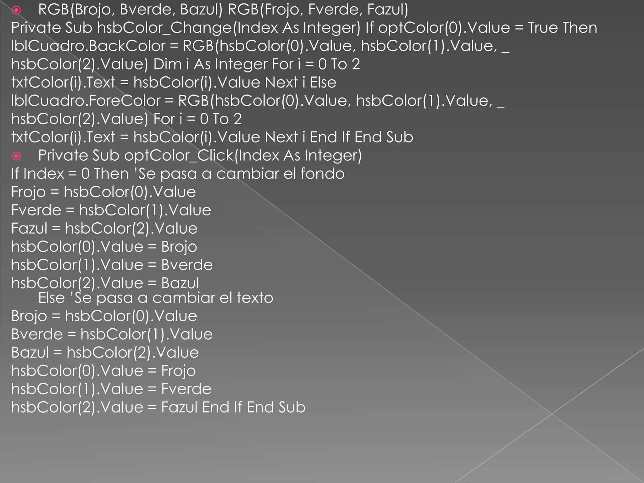 Ejercicios de visual | PPTX