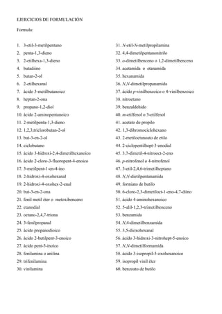Ejercicios formulación orgánica_01c | PDF