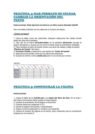 Ejercicios openoffice calc | PDF