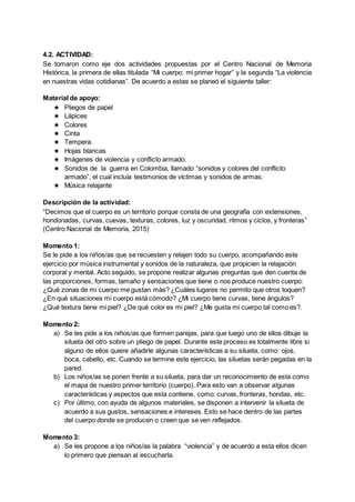 Ejercicios para aprender la paz y desaprender la guerra | DOCX