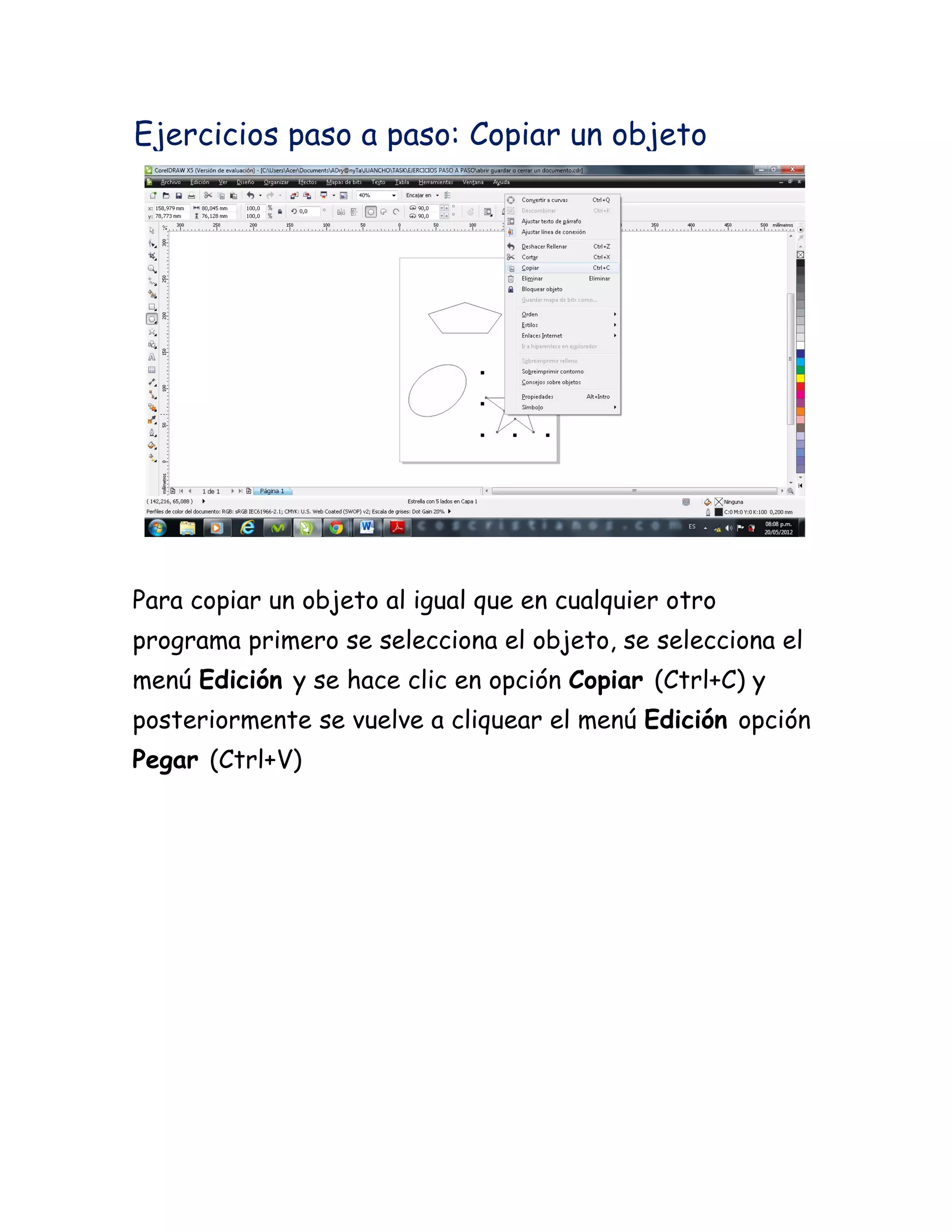 Ejercicios pasa a paso corel draw x5 | PDF