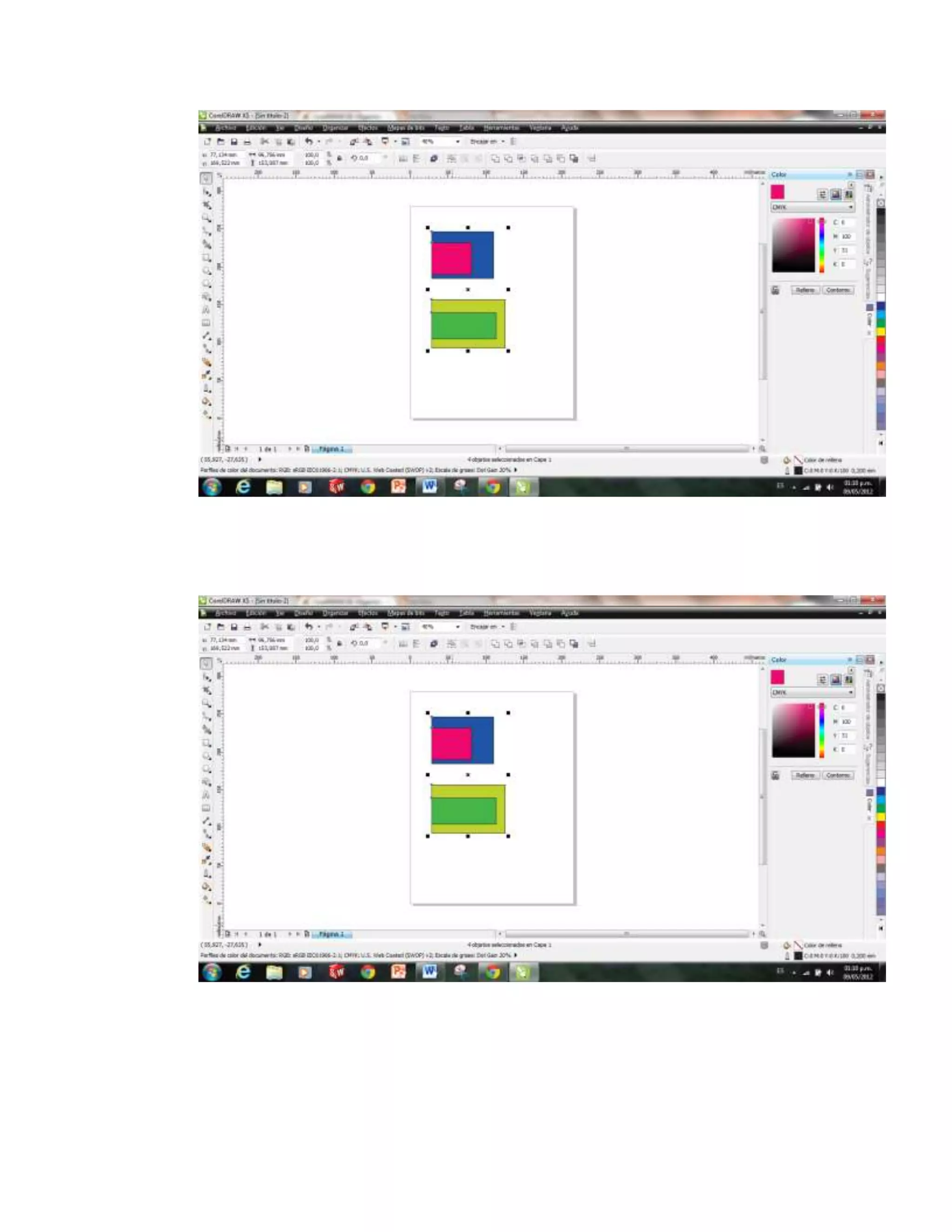 Ejercicios paso a paso en corel draw x5 | DOCX