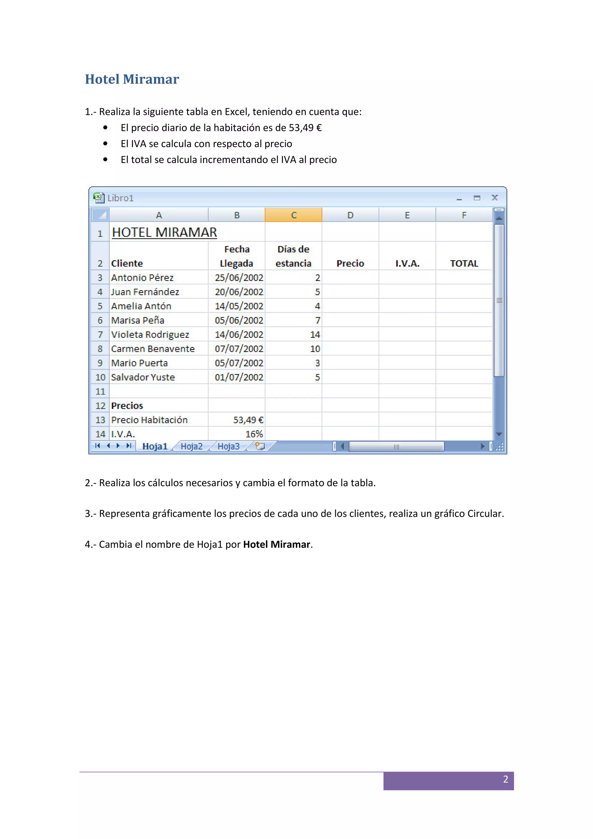 Ejercicios practicos excel | PDF