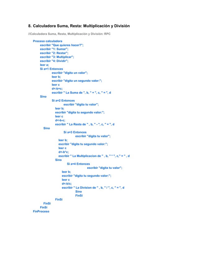 Ejercicios pseudocodigo pse_int_rpc