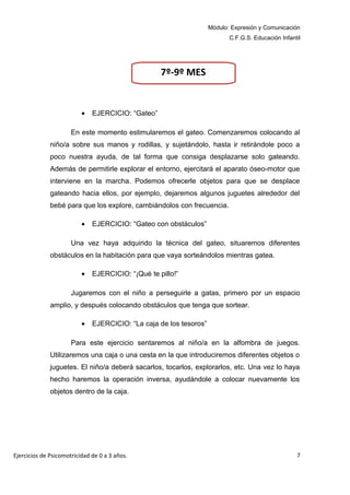 Ejercicios psicomotricidad primer ciclo | DOC