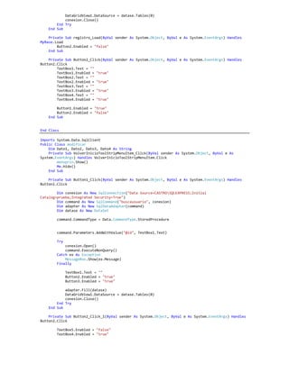 Ejercicio sql server vs visual .net