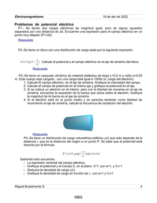 Ejercicios resueltos de Electromagnetismo | PDF
