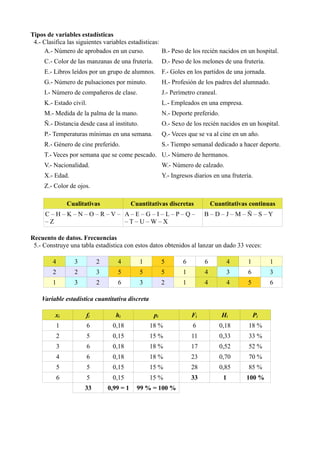Ejercicios resueltos: ESTADÍSTICA | ODT
