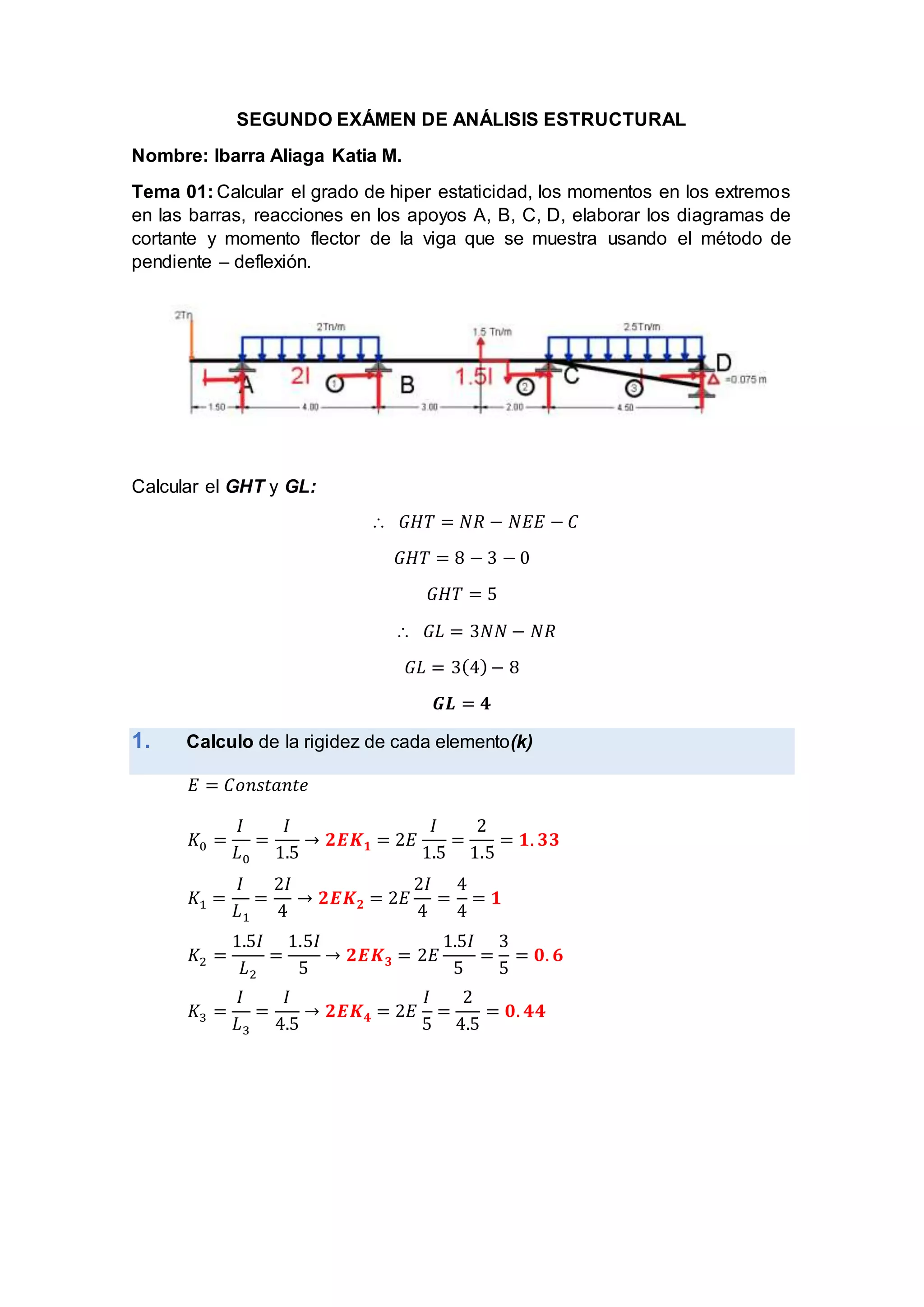 Ejercicios resueltos de análisis estructural | DOCX