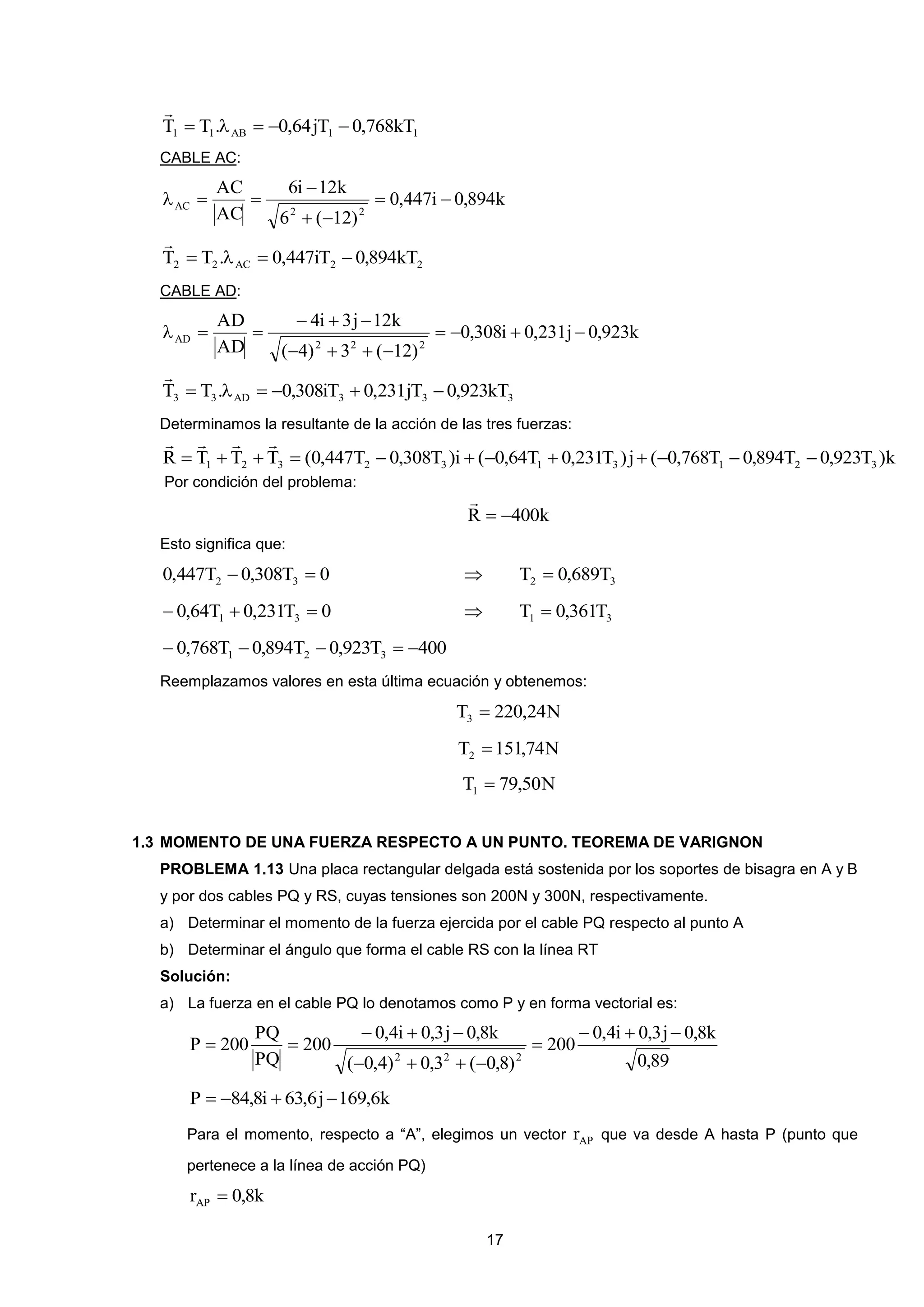 ejercicios resueltos de estatica | PDF