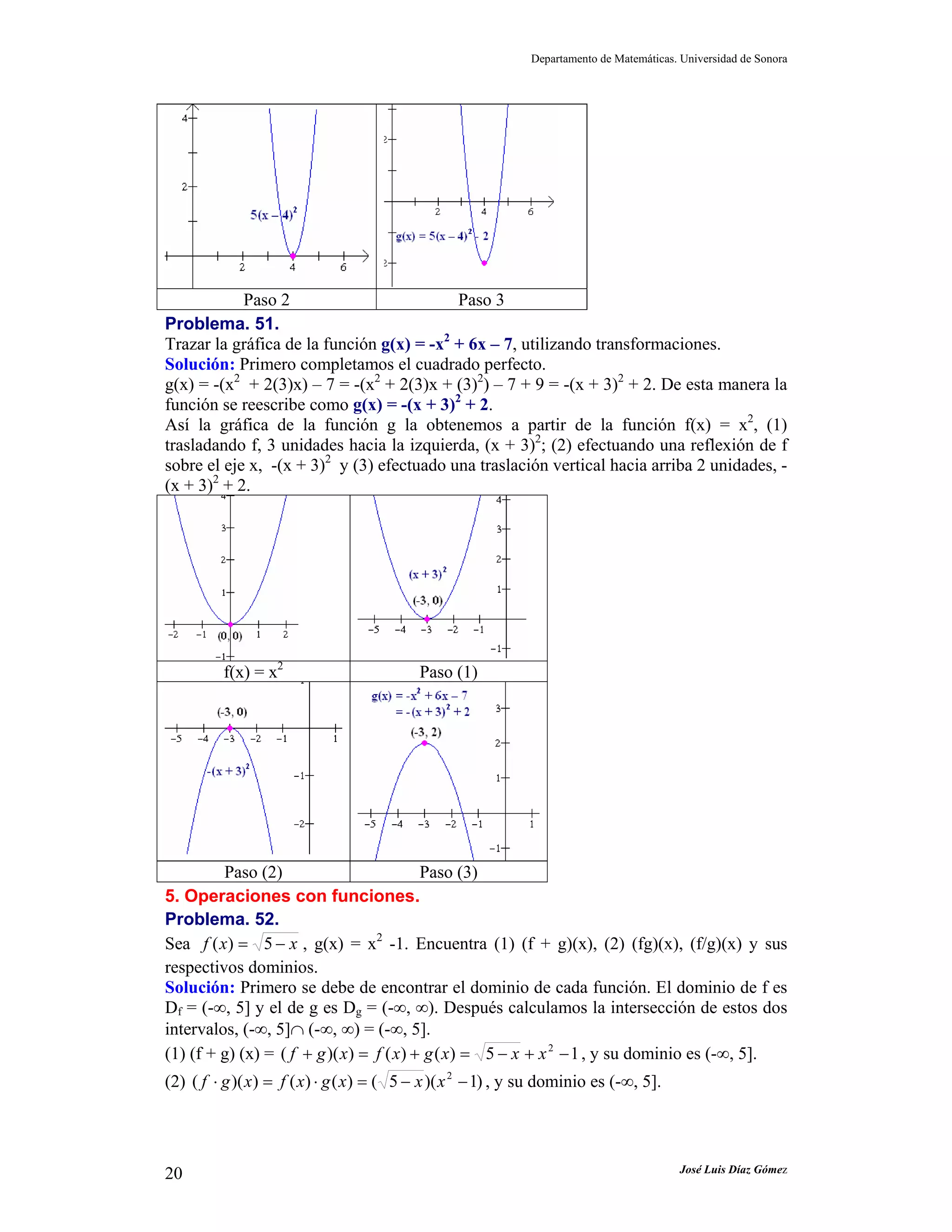 Ejercicios resueltos de funciones - CALCULO I | PDF