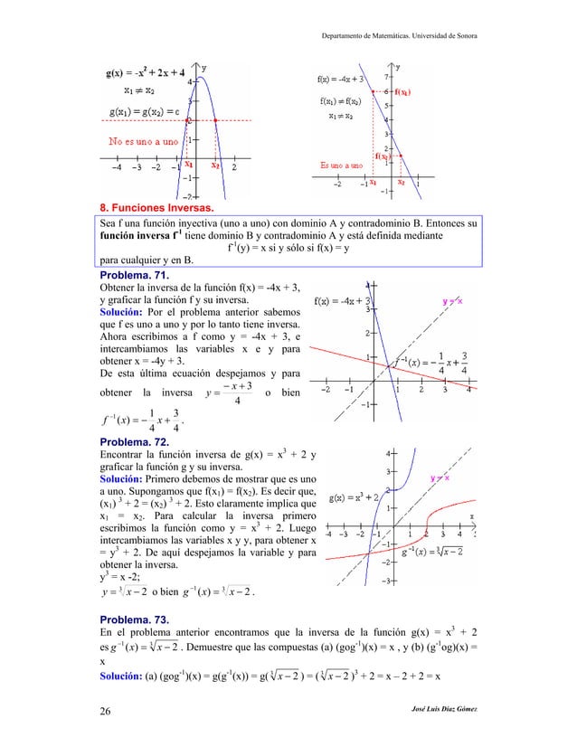 Ejercicios resueltos de funciones - CALCULO I | PDF