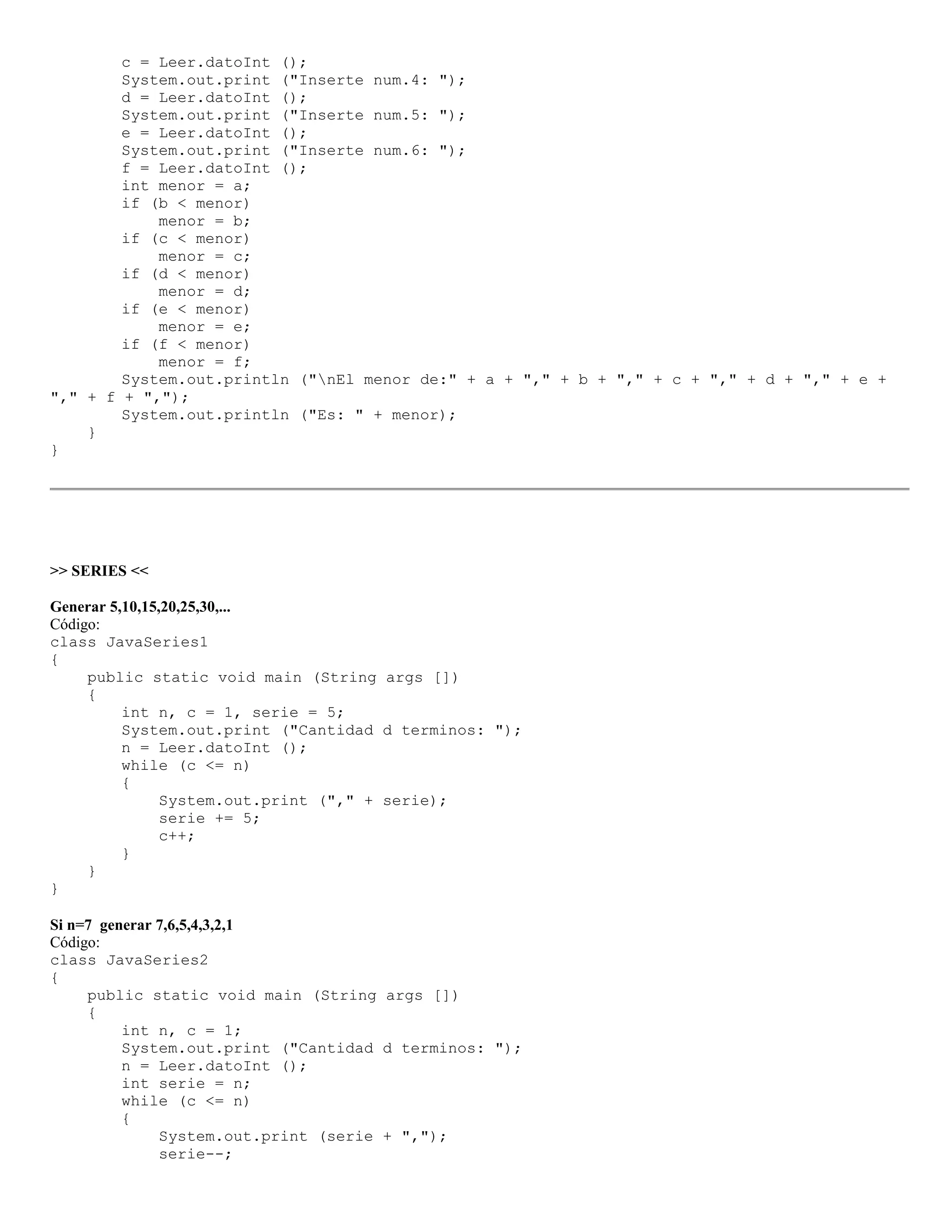 Ejercicios resueltos de java | DOCX