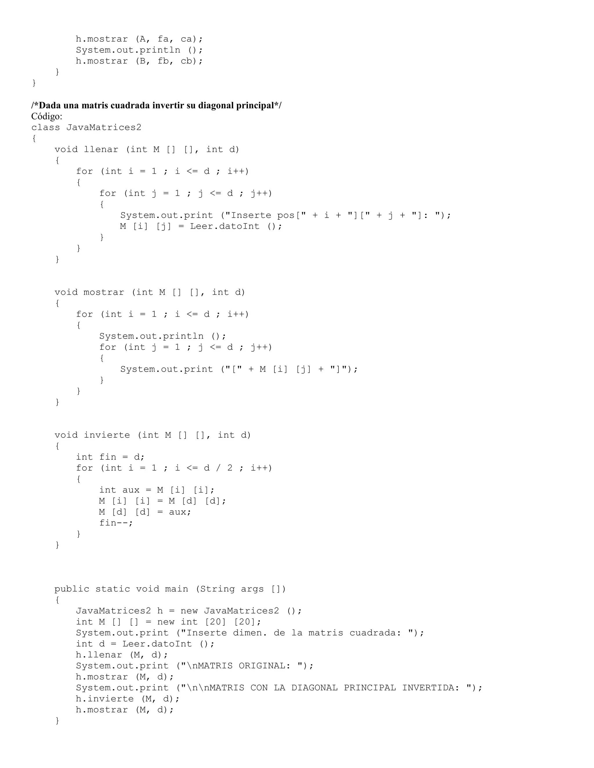 Ejercicios resueltos de java | DOCX