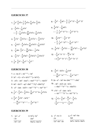 Ejercicios resueltos del algebra | PDF