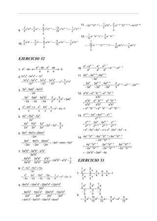 Ejercicios resueltos del algebra | PDF