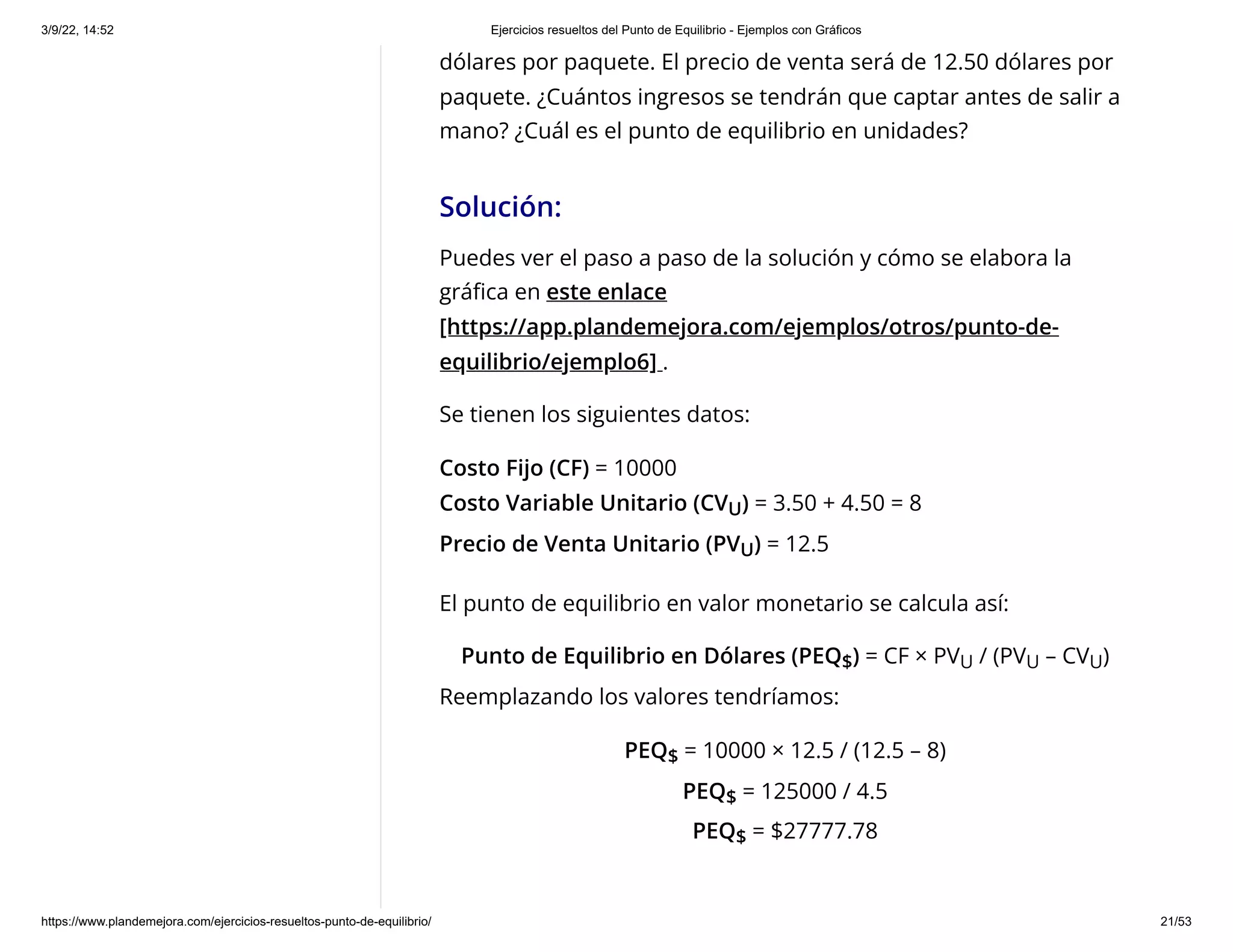 Ejercicios resueltos del Punto de Equilibrio - Ejemplos con Gráficos.pdf