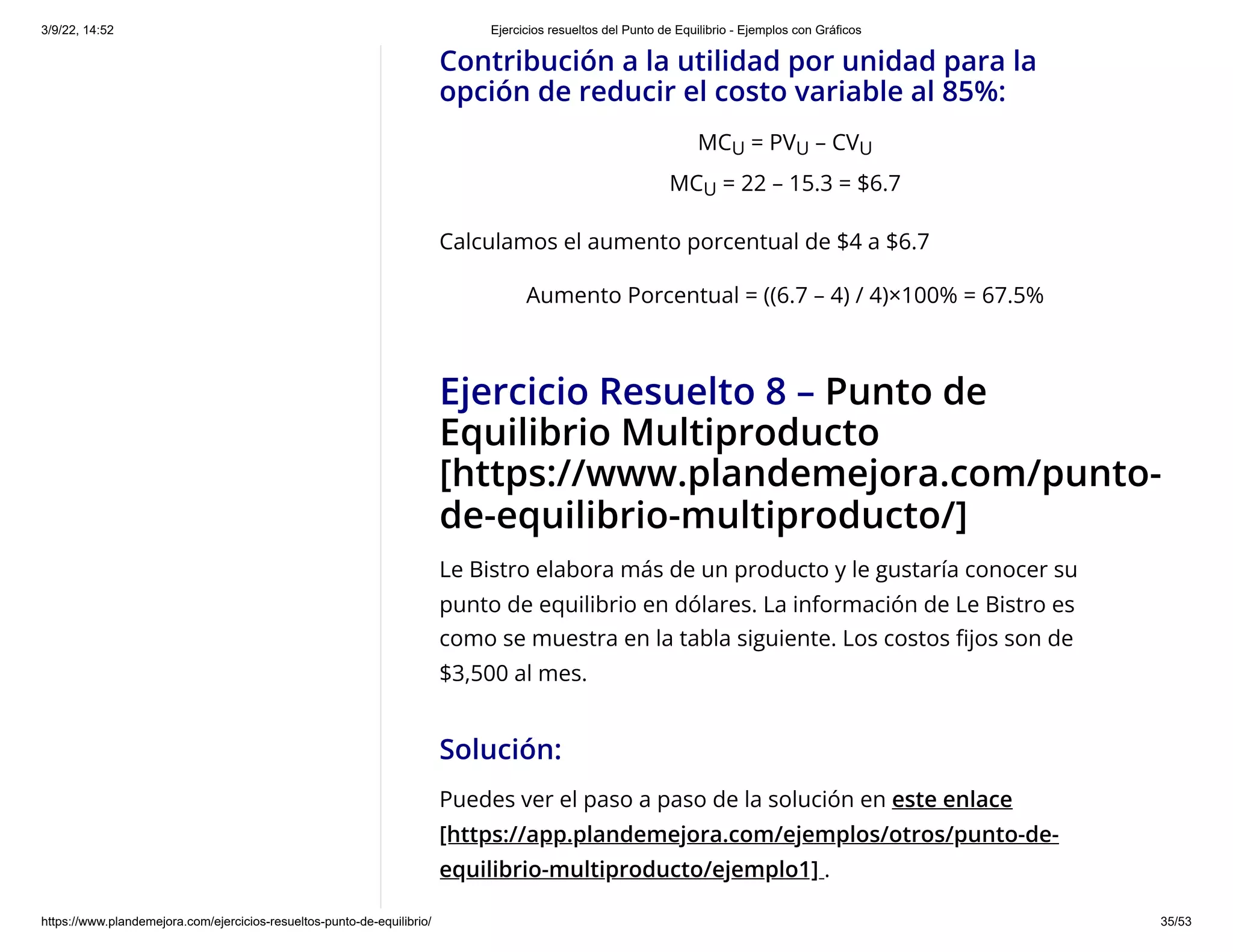 Ejercicios resueltos del Punto de Equilibrio - Ejemplos con Gráficos.pdf