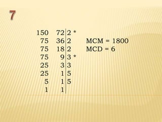 Ejercicios Resueltos de MCM y MCD | PPTX