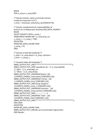 Ejercicios resueltos de_pl-sql | PDF