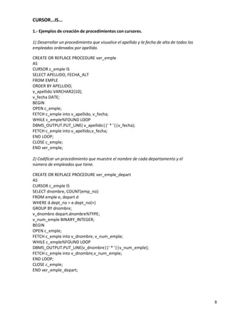 Ejercicios resueltos de_pl-sql | PDF